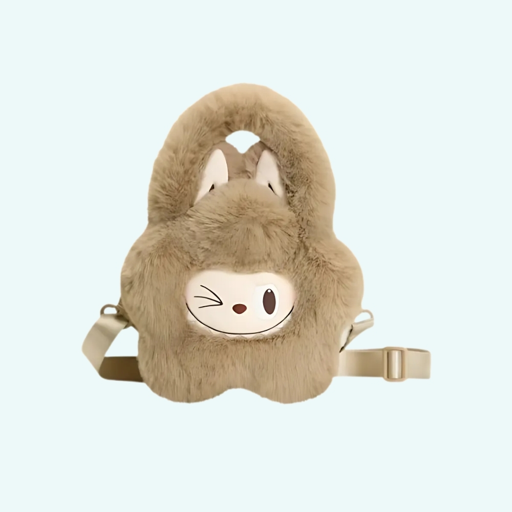 Borsa a mano in peluche stile Labubu • Mio Peluche
