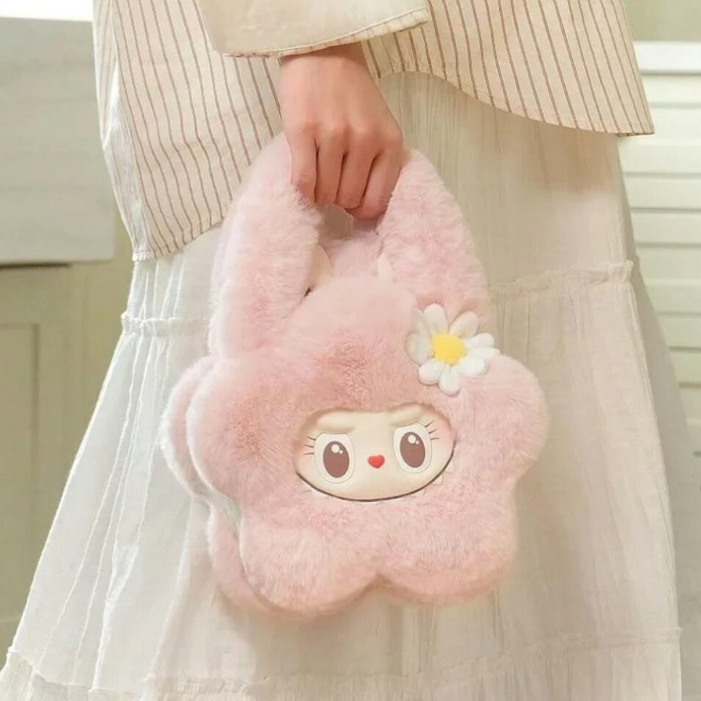 Borsa a mano in peluche stile Labubu • Mio Peluche