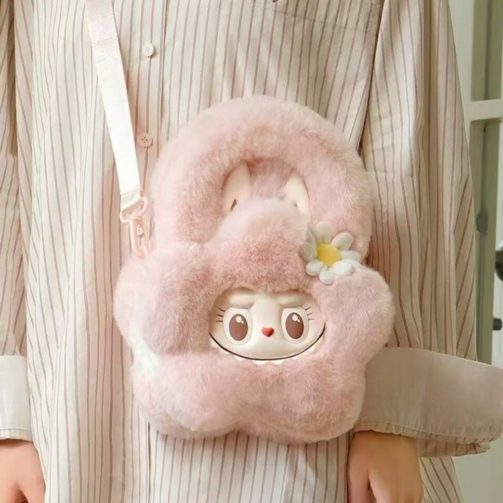 Borsa a mano in peluche stile Labubu • Mio Peluche