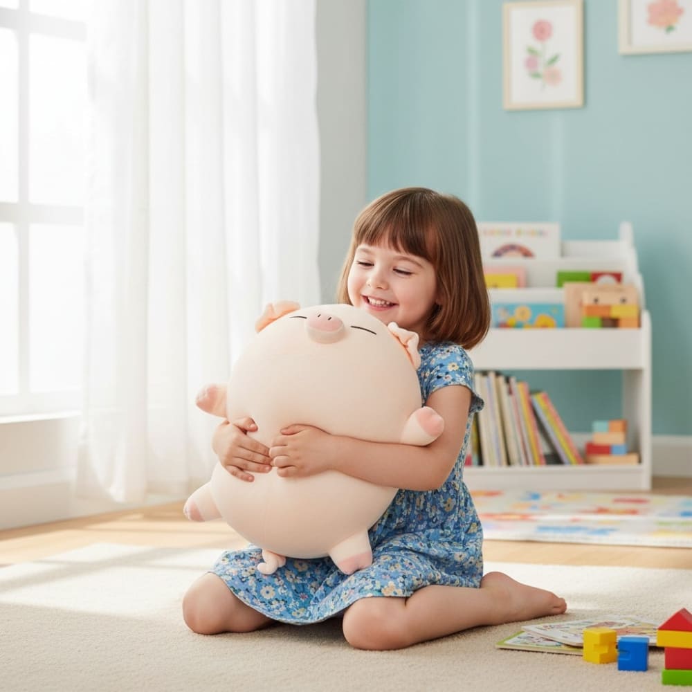 Peluche maiale bianco assonnato • Mio Peluche